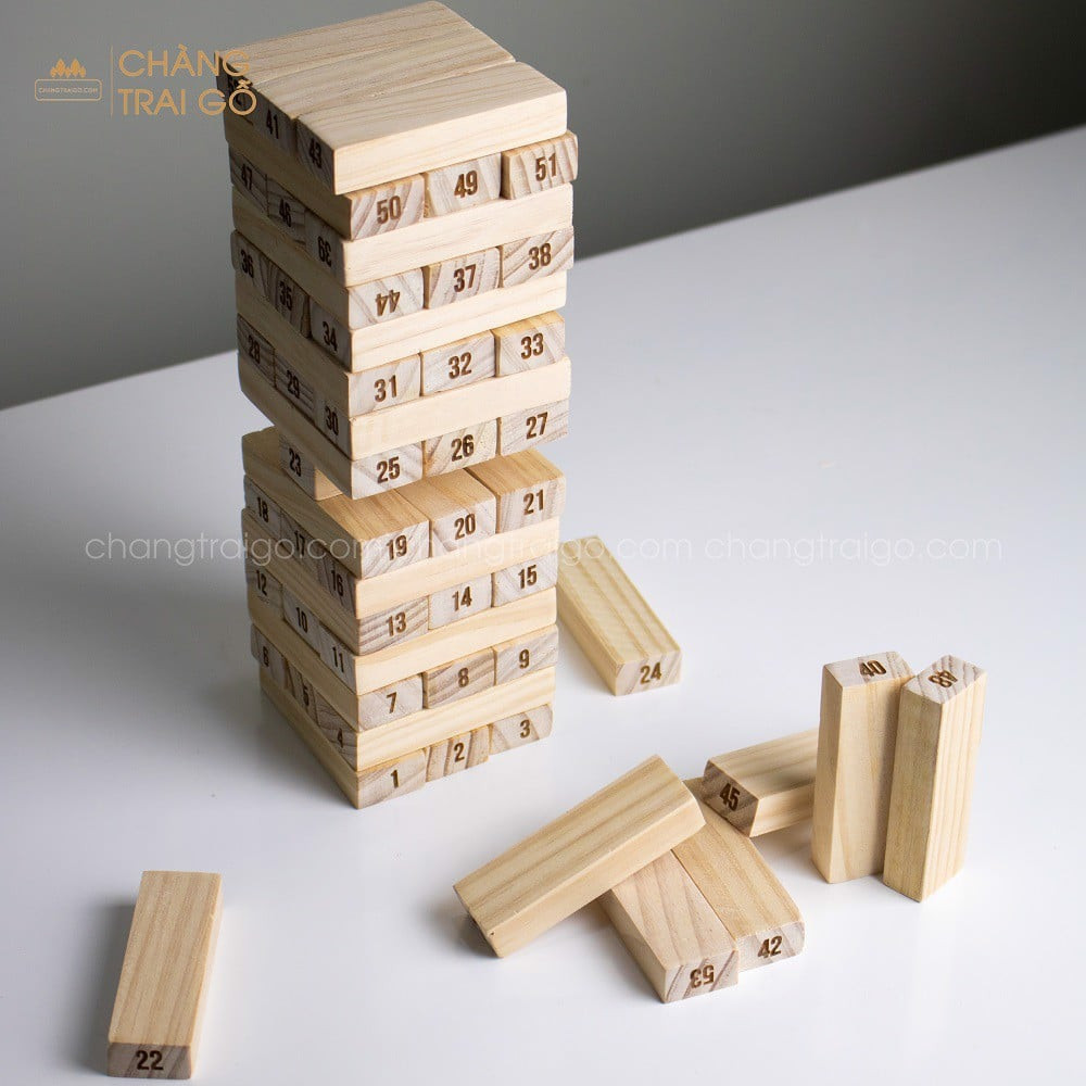 Bộ đồ chơi rút gỗ Jenga [ An Toàn, Tự Nhiên, Giá Xưởng]